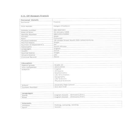Keegan francis cv ceriticates and certified copies | PDF | Careers