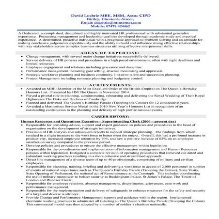 CV - Mr David Lochrie MBE - HR Management | DOC