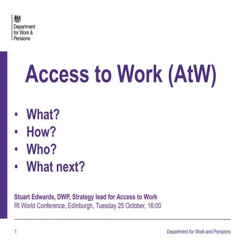 DWP presentation | PPT