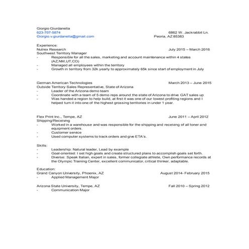 2016 resume | DOCX