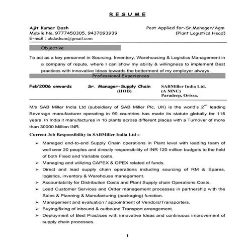 Resume_Ajit_Dash | DOC