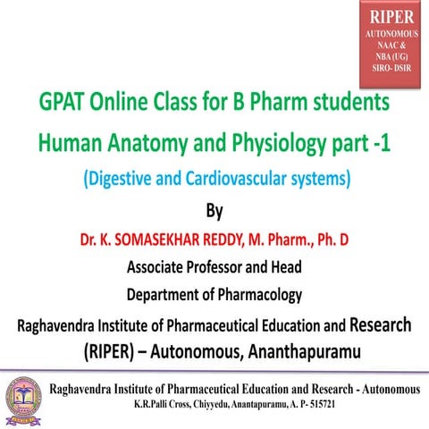 Anatomy and physiology of Digestive system | PPTX