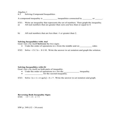 A16-3 Compound Inequalities Notes | DOC