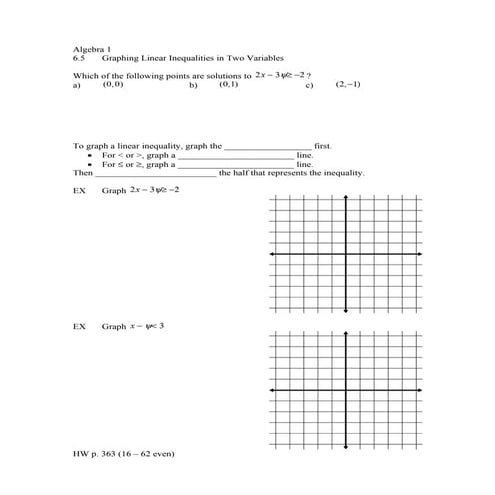 A16-5 Graphing Inequalities Notes | PDF