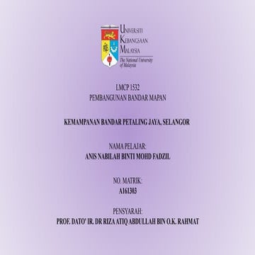 Kemampanan Bandar Petaling Jaya, Selangor | PPT