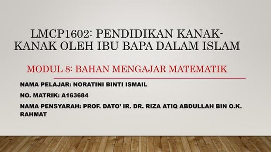 BAHAN MENGAJAR MATEMATIK | PPT