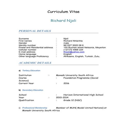 CV Richard Njoli | DOC