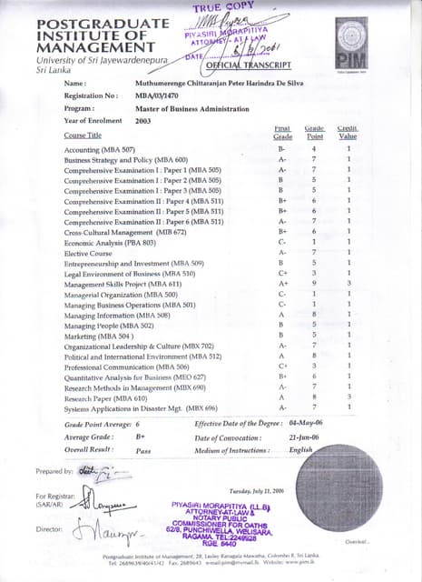 B.Sc_academic Transcript_Peter | PDF