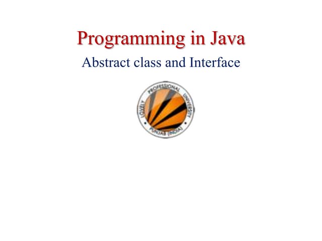 Abstract class in java | PPT