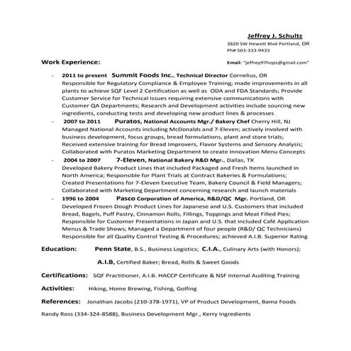 Jeffrey Schultz Resume | DOCX