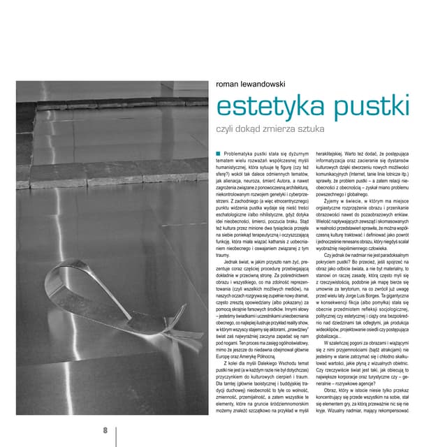 Roman Lewandowski, "Estetyka pustki", Przestrzenie pustki | PDF
