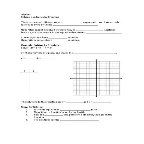 A19-4 solve quadratic graphing notes | PDF