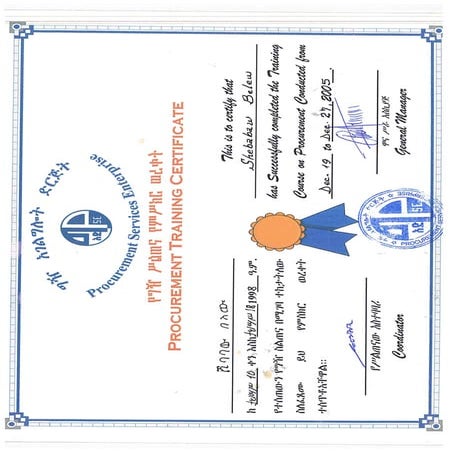 Training Certificate - Procurement | PDF