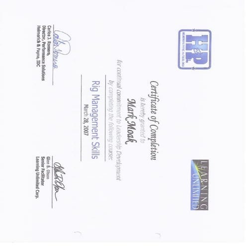 IADC DROPS Certificate Mark Moak | PDF