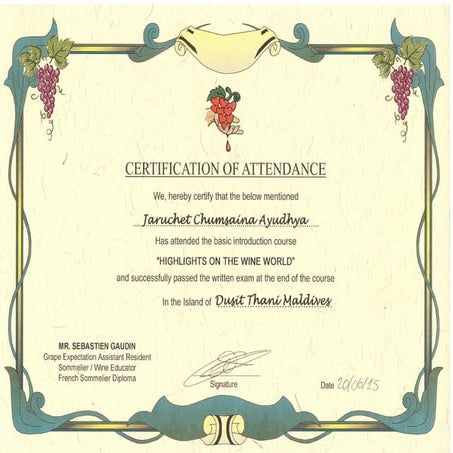 Wine Training Certificate | PDF