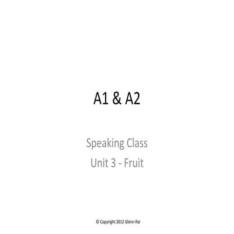 A1 & A2 speaking Unit 3 | PPT