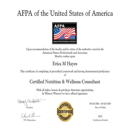 Nutrition Certification | PPT