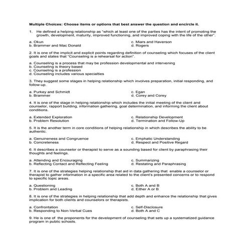 A1 and a2 (test questions) | PDF