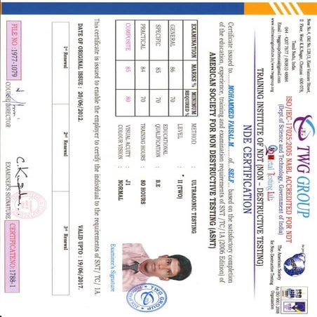 UT- Certificate | PDF