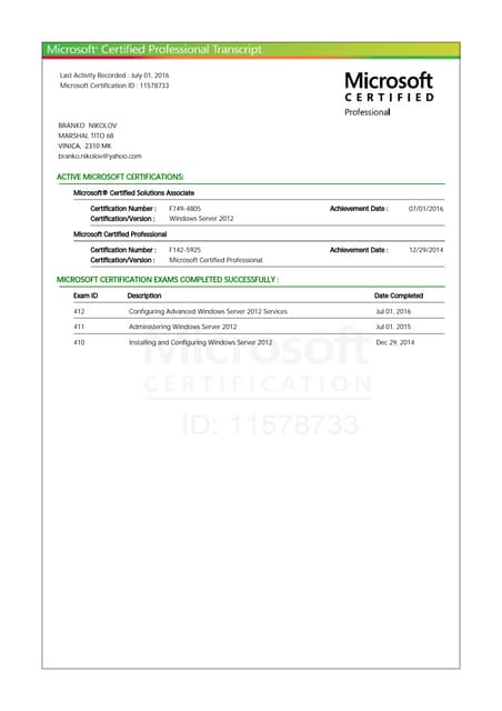 Microsoft Certifications Transcript.PDF