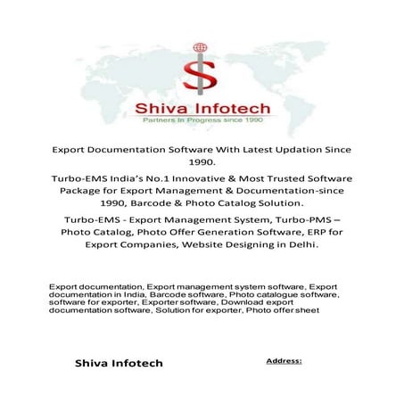 Export Documentation Software Pdf