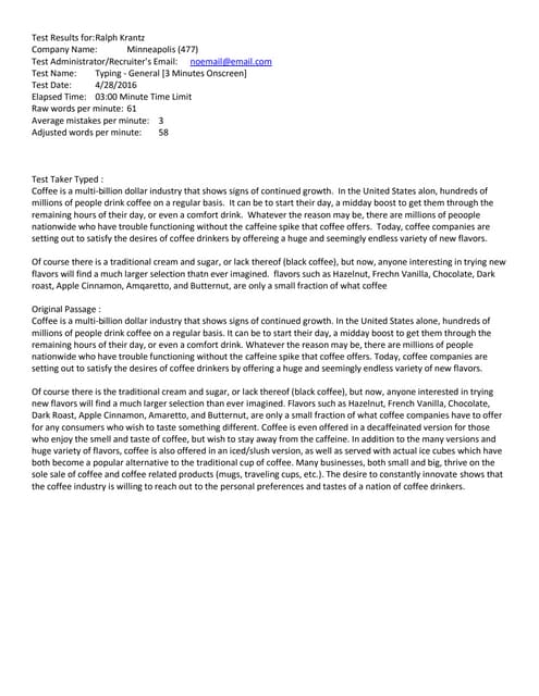 5 minute typing test | DOCX