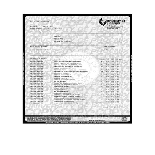 University of Phoenix Transcript | PDF