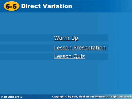 Mathematics 9 Lesson 4-A: Direct Variation | PPTX | Physics | Science