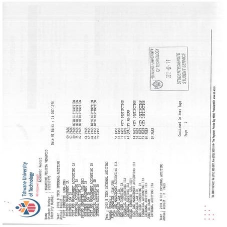 TUT Academic Records | PDF