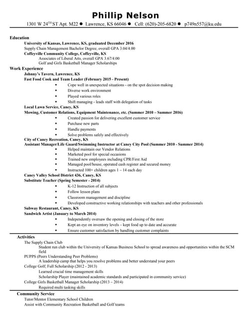 Braden Hoffer Resume | PDF