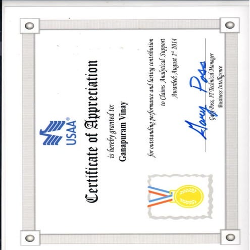 USAA Certificate of Appreciation | PDF