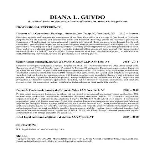 Diana Guydo - Resume1 | PDF | Legal Services Industry | Industries
