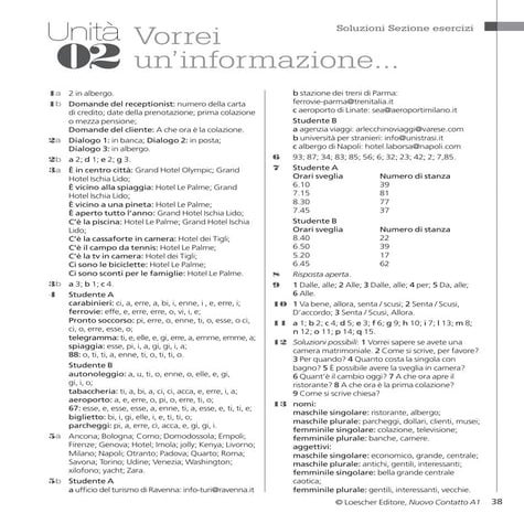 A1 eserciziario __soluzioni_u2 | PDF