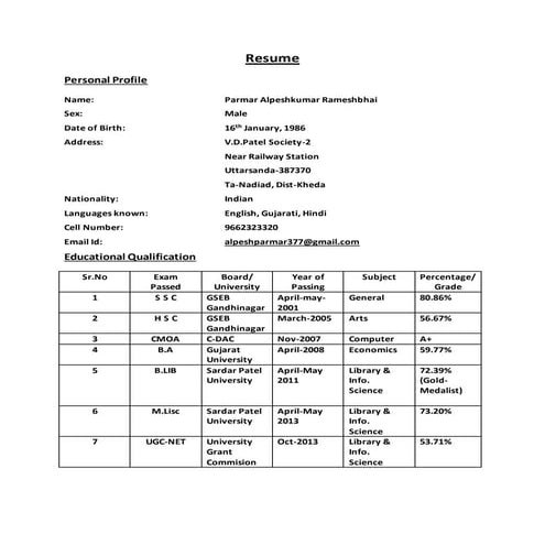 Alpesh Resume | PDF