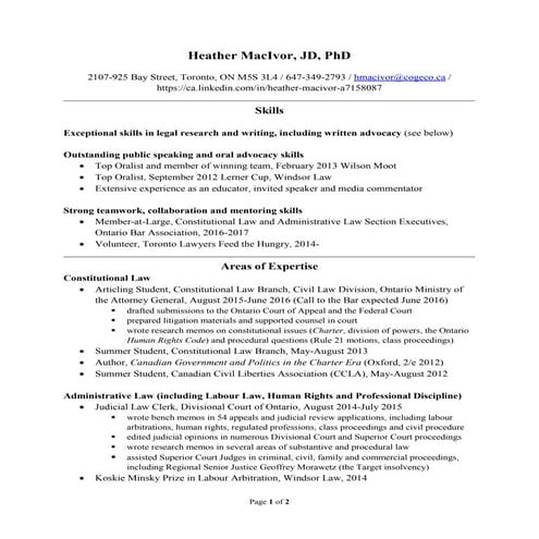 MacIvor Resume June 2016 | PDF