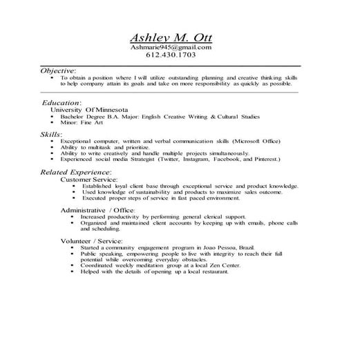 Resume Ashley Ott | DOCX