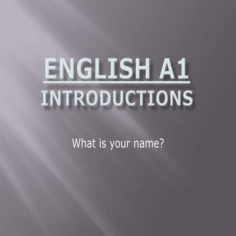 English A1 introductions | PPT