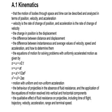 A1 Kinematics its about the kinematics for ibdp 1 | PPTX | Physics ...