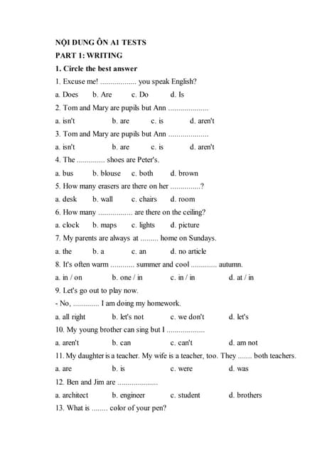 Alcpt vocabulary sample test | PDF