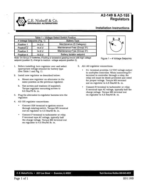 C130 Niehoff Alternator Specifications | PDF