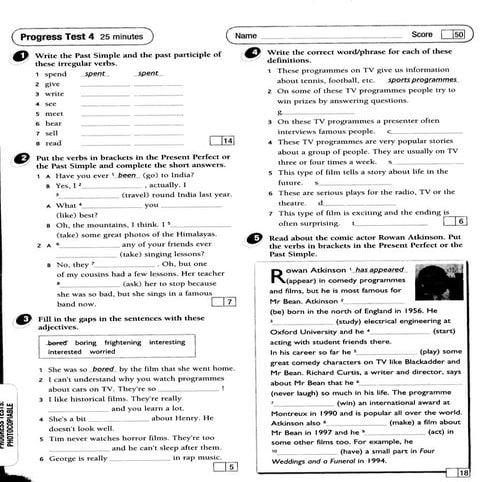 A2.2. unit tests 4 & 5 | PDF