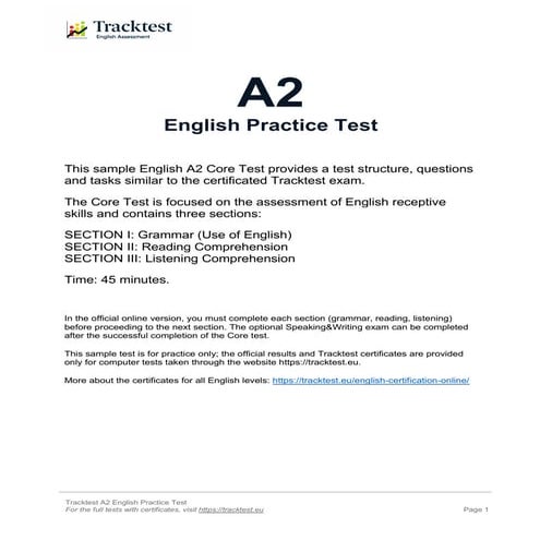 English-test-with-answers english test for beginners | PDF
