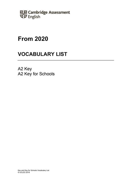 Ket vocab-list | PDF