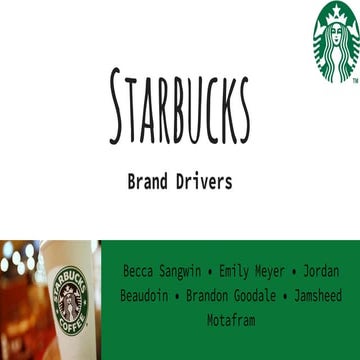 Starbucks Brand Drivers | PDF