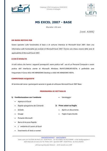 MS Visio 2007 Technical Edition grafica tecnica - Scheda corso LEN | PDF