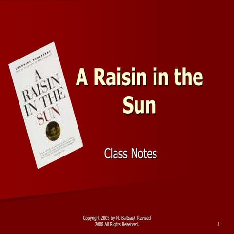 A%20 raisin%20in%20the%20sun notes | PDF