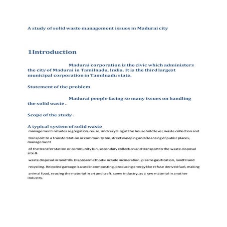 study on solid waste management | DOCX