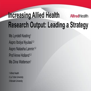 Alfred Health Allied Health Research2 | PPT