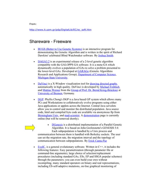 Genetic Algorithms And Their Use In The Design Of Evolvable Hardware Ppt