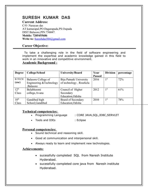 CV FORMAT 2 | DOCX | Computing | Technology & Computing